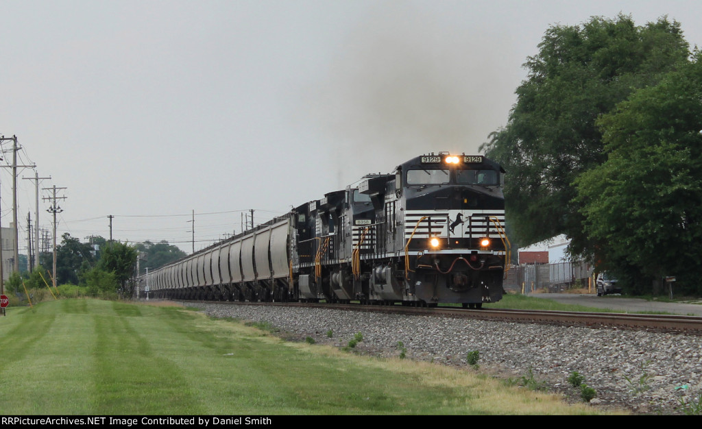 NS 9139 leads 50A Grain east-bound.